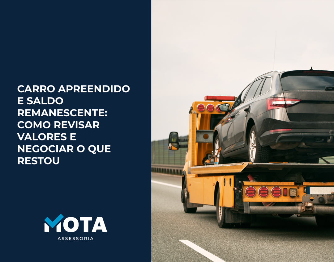 Saldo remanescente: revisar valores após o carro apreendido